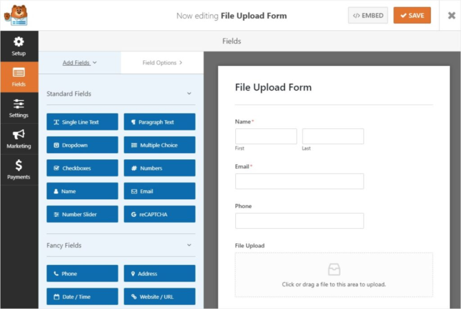 How To Add File Upload Option In Contact Form Using WPForms?